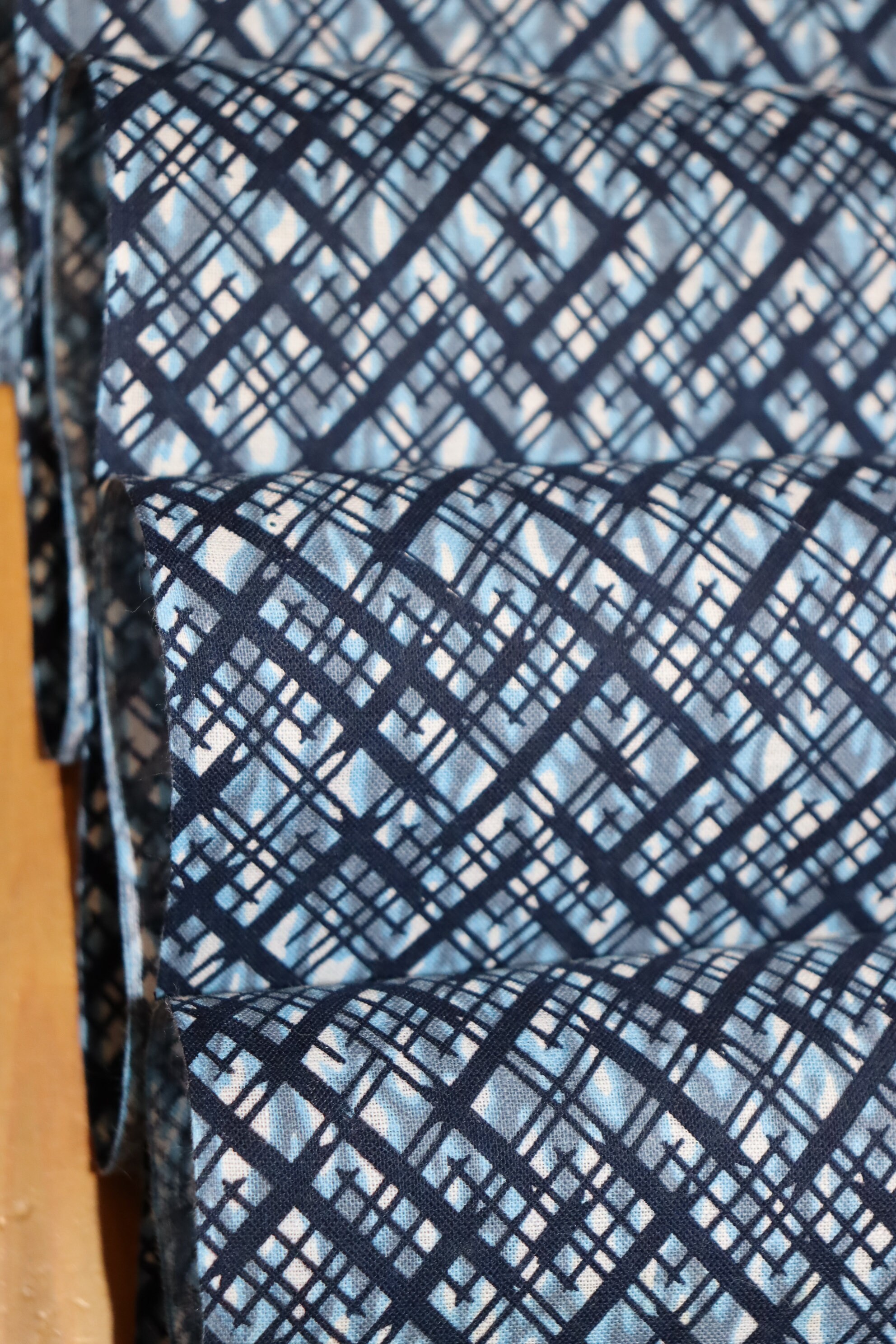 5 FEET Long Vintage Japanese Indigo Cotton Geometric Yukata Kimono ...