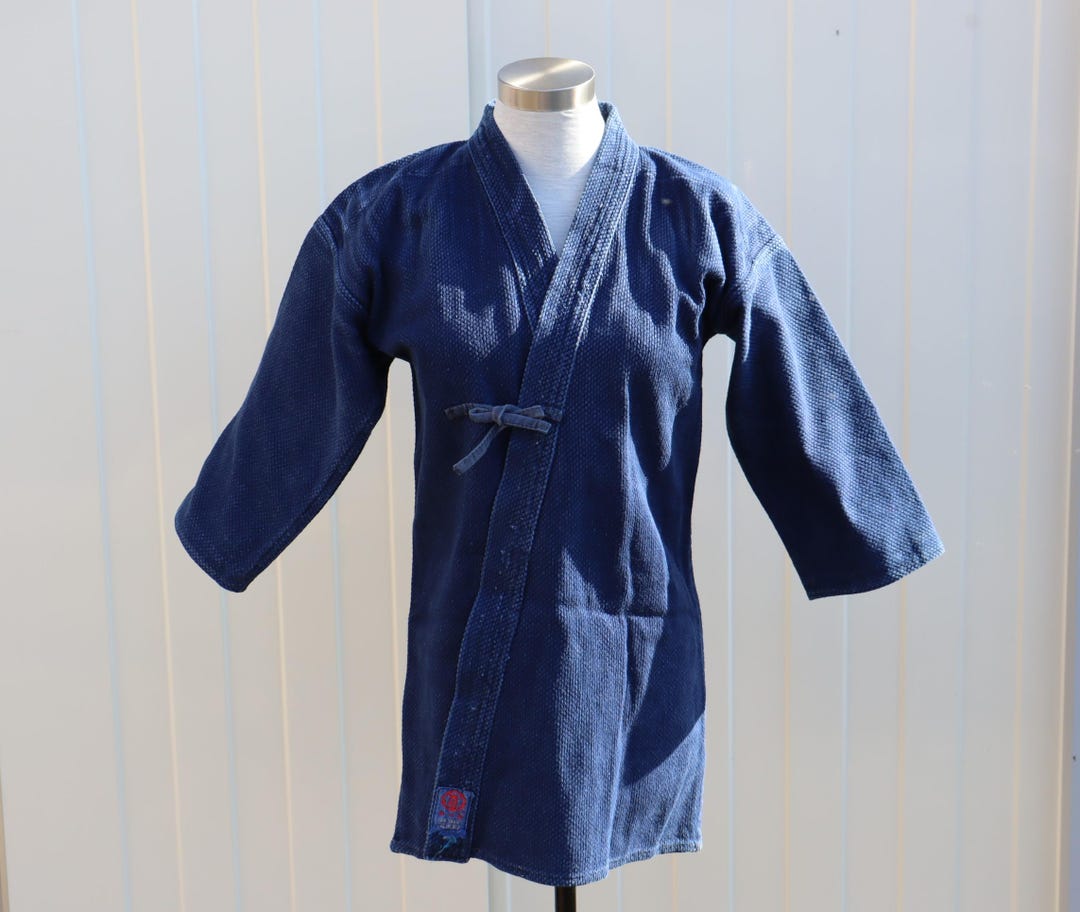 Vintage Japanese Indigo Cotton Sashiko Kendo Gi Aikido Budo Kimono ...