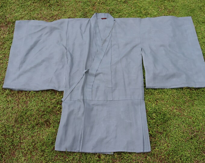 Vintage Japanese Shinto Buddhist Priest Sheer Gray Happi Houi Kimono ...