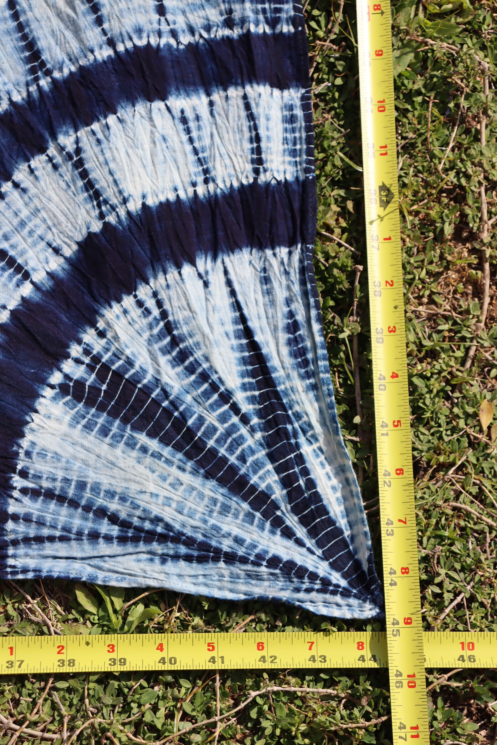 Blue Tie Dyed Fabric Hand Dyed Indigo Cotton Shibori Vintage | Etsy