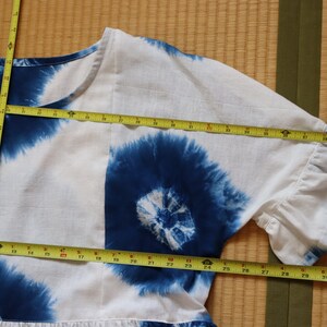 Vintage Japanese Blue Shibori Indigo Clamp Dye Cotton Woman Oversized ...