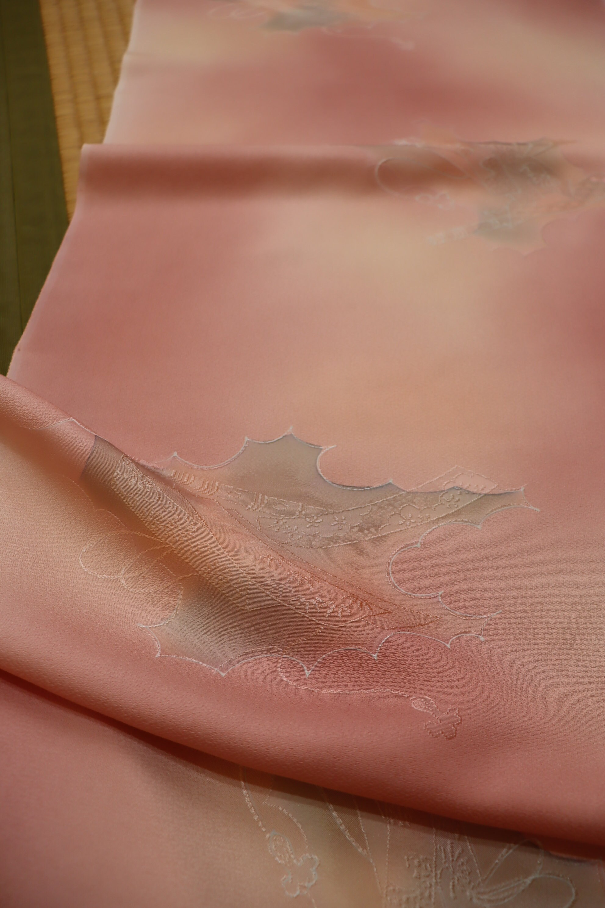 60 Inches Long Pink Gradation Tango Chirimen Vintage Japanese Smooth ...