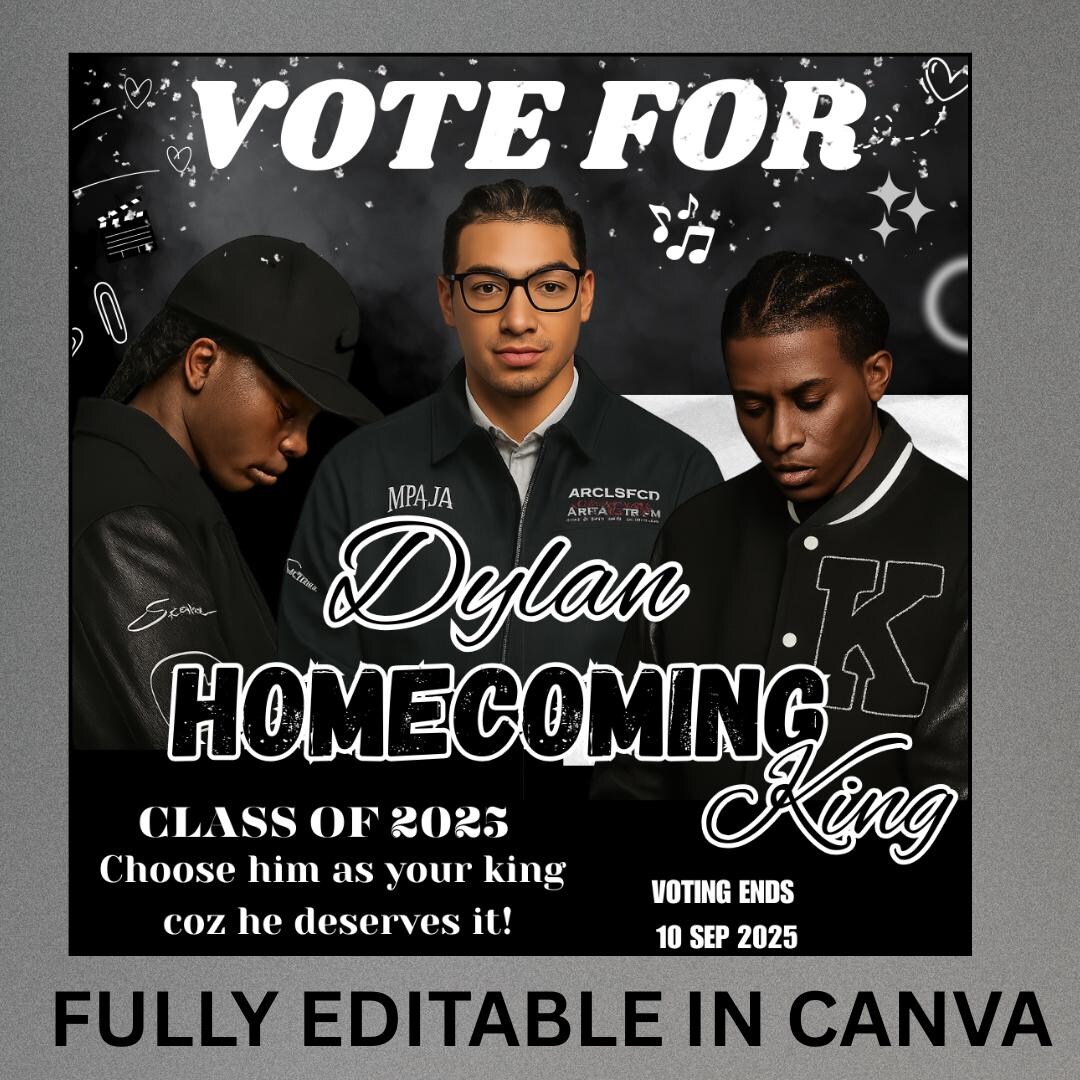Prom King Campaign Flyer: DIY Vote for Me Template (digital Download ...
