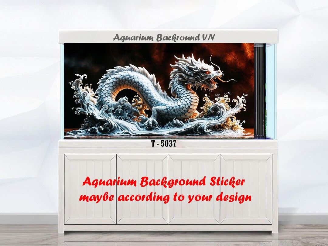Dragon Fish Tank Background Decal – Mythical Chinese Dragon Design ...