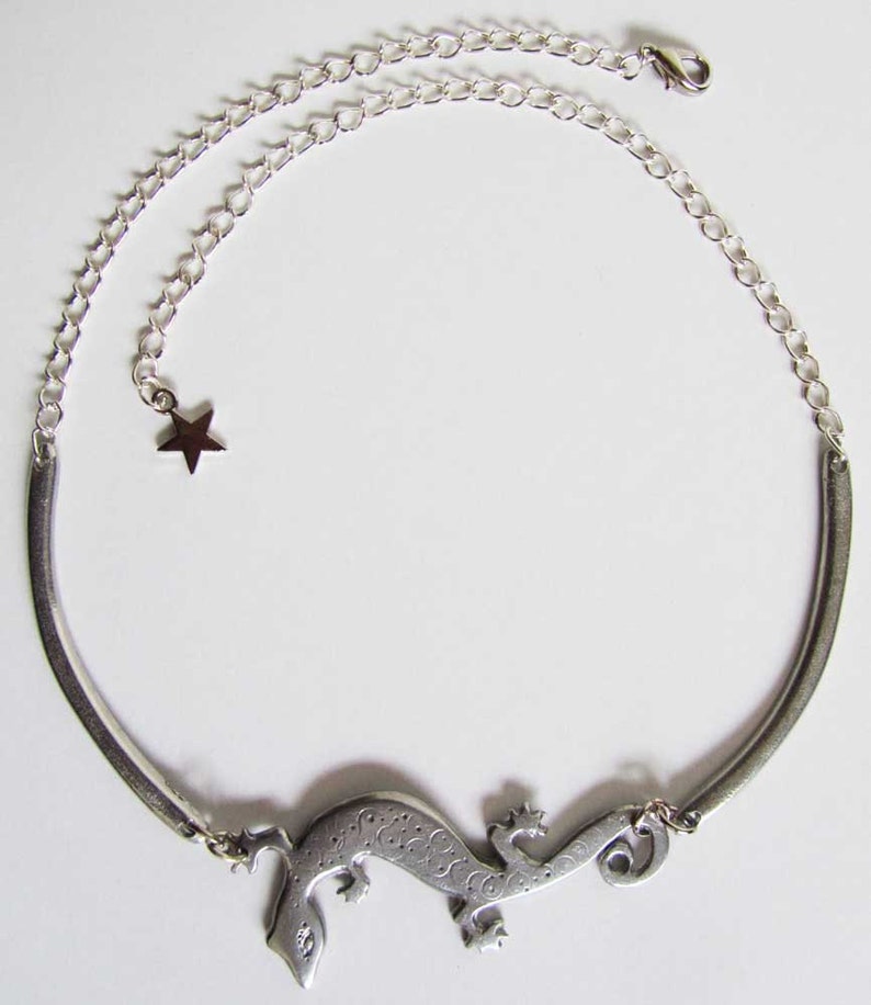 Lizard Gecko Necklace Lizard Choker Salamander Animal Totem Statement ...