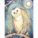 Blue Owl Art Print From the Original Painting Original Barn Owl Art ...