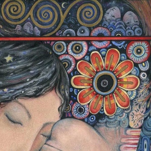 The Sun and the Moon Romantic Art Print of Lovers Man and Woman ...