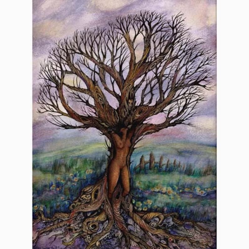 Dryad Tree Spirit Art Print From an Original Painting by Liza Paizis ...