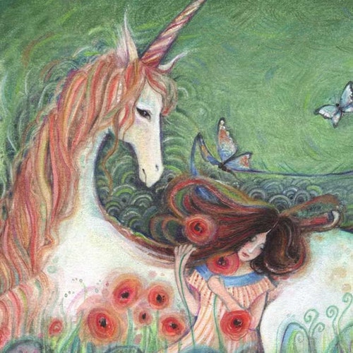 Unicorn Art Print From an Original Unicorn Painting With - Etsy