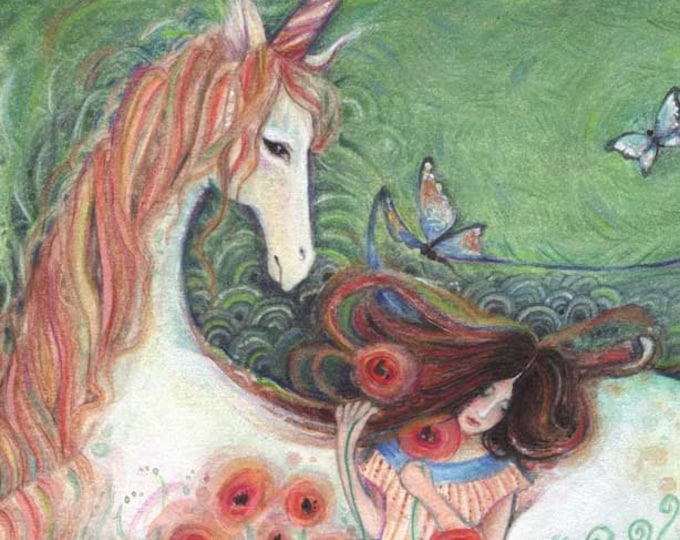 Unicorn Art Print From an Original Unicorn Painting With | Etsy