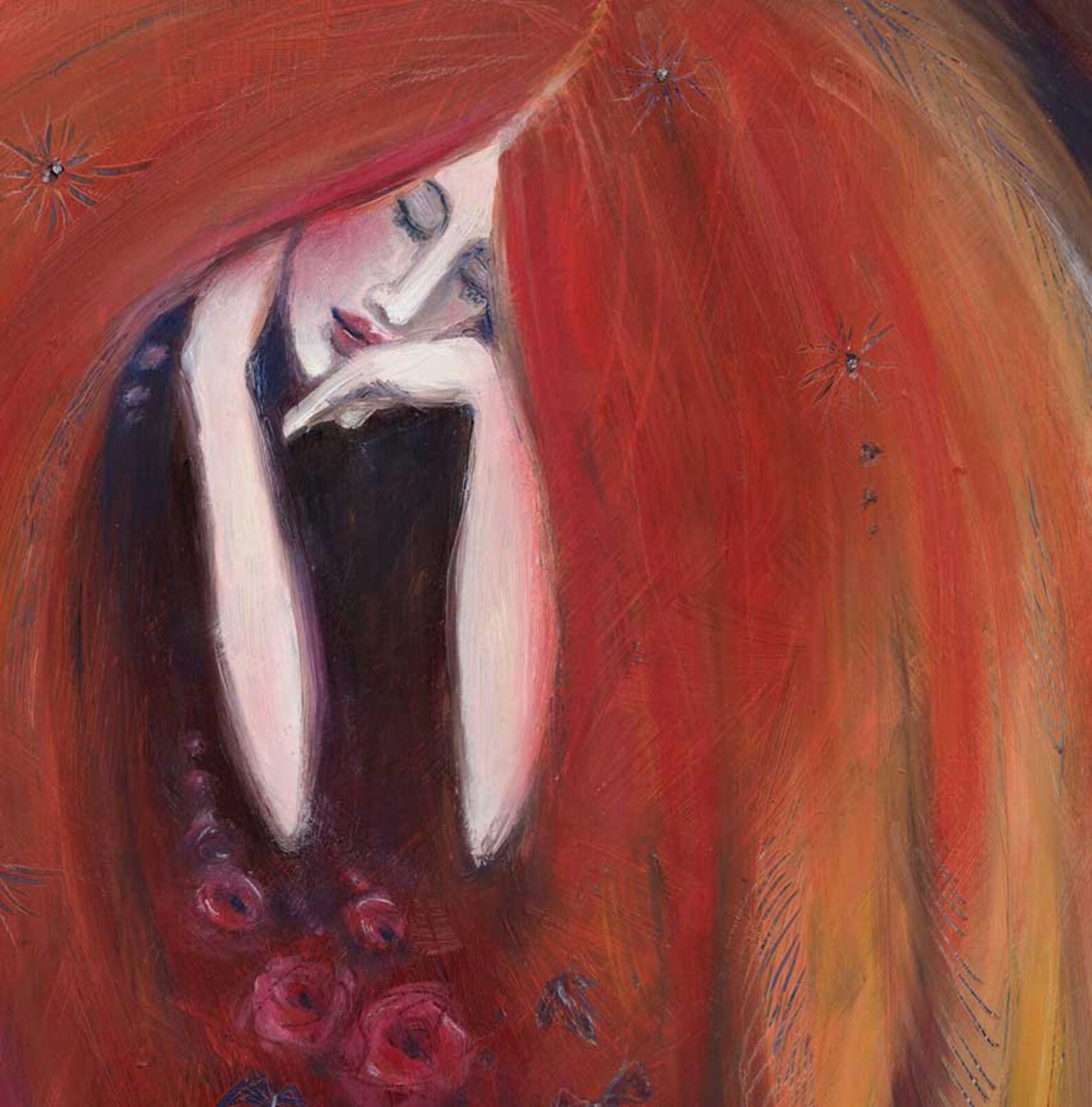 Autumn Angel Goddess Art Print From Original Oil Painting Fall - Etsy