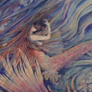 Merrow Kiss Limited Edition Mermaid Poster Print Mermaid and Her Lover ...