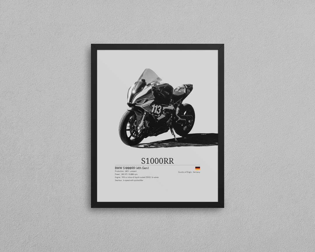 BMW S1000RR | Motorcycle Poster | Home Decor | Physical Print - Etsy