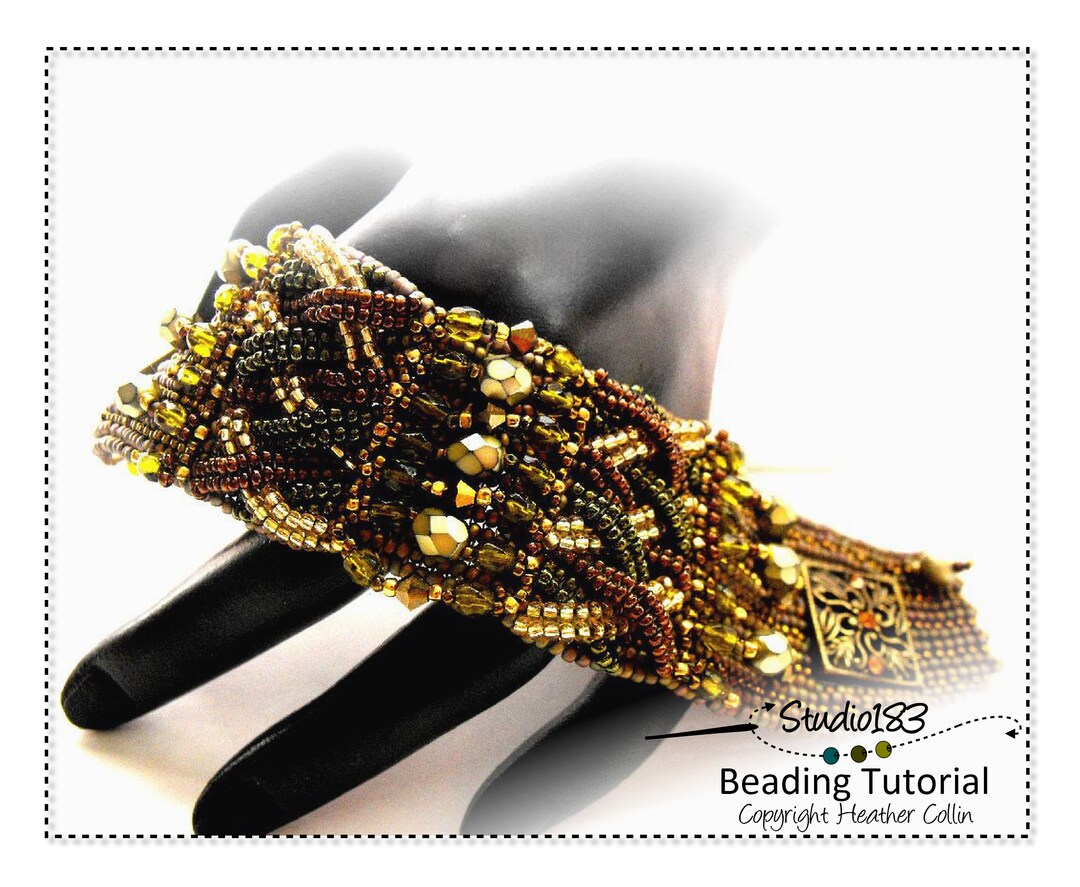 Plaited Herringbone Layered Cuff Beading Pattern, Beading Tutorial ...