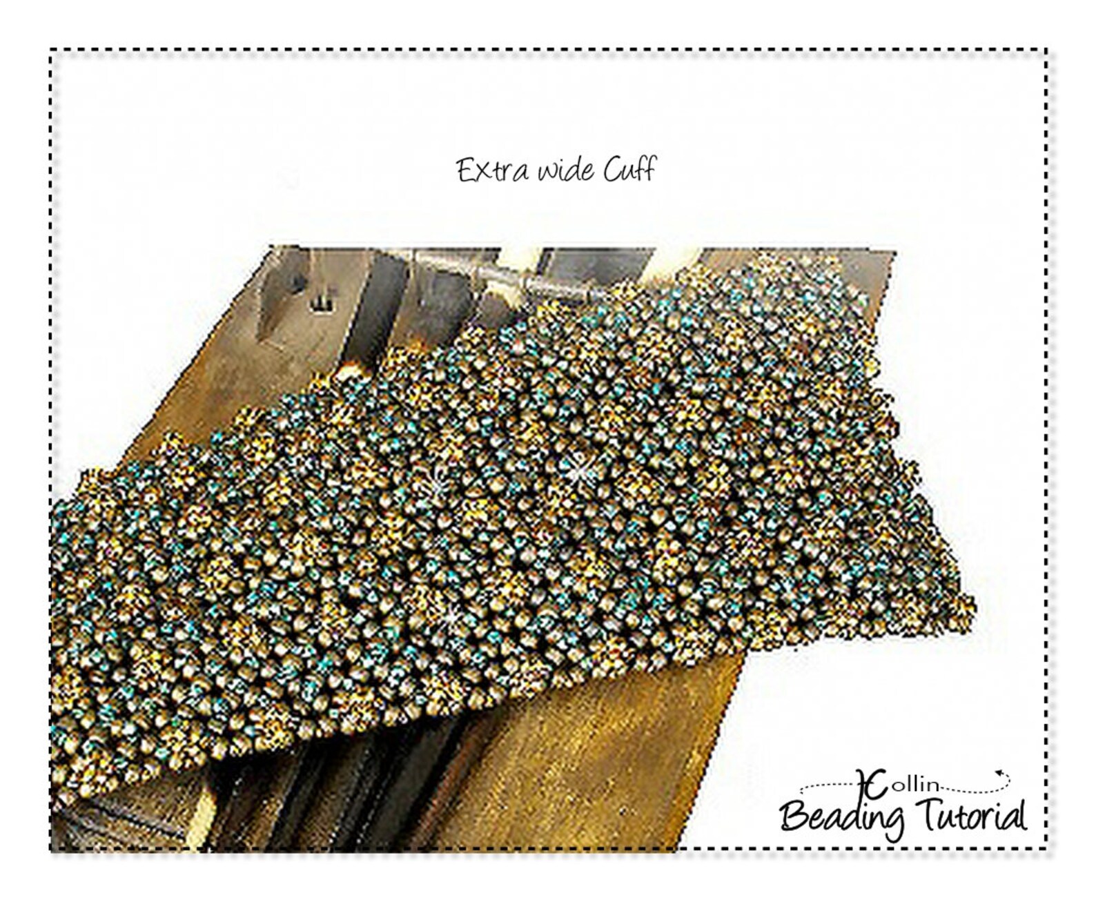 Embellished Pondo Stitch Beaded Cuff Pattern: Textured Wide Cuff ...