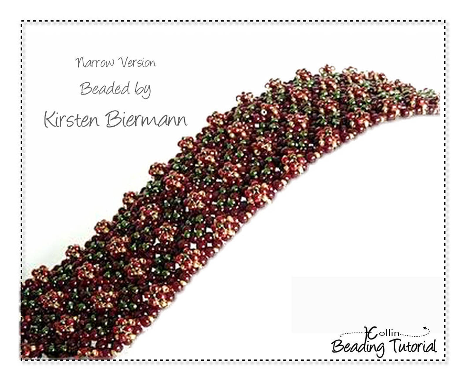 Embellished Pondo Stitch Beaded Cuff Pattern: Textured Wide Cuff ...