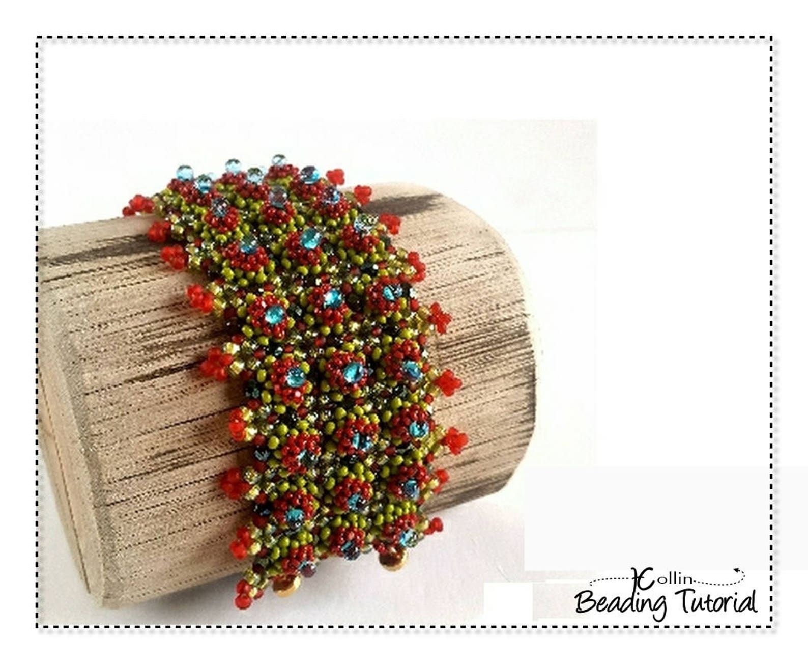 Pondo Stitch Beaded Cuff Beading Pattern Beading Tutorial - Etsy