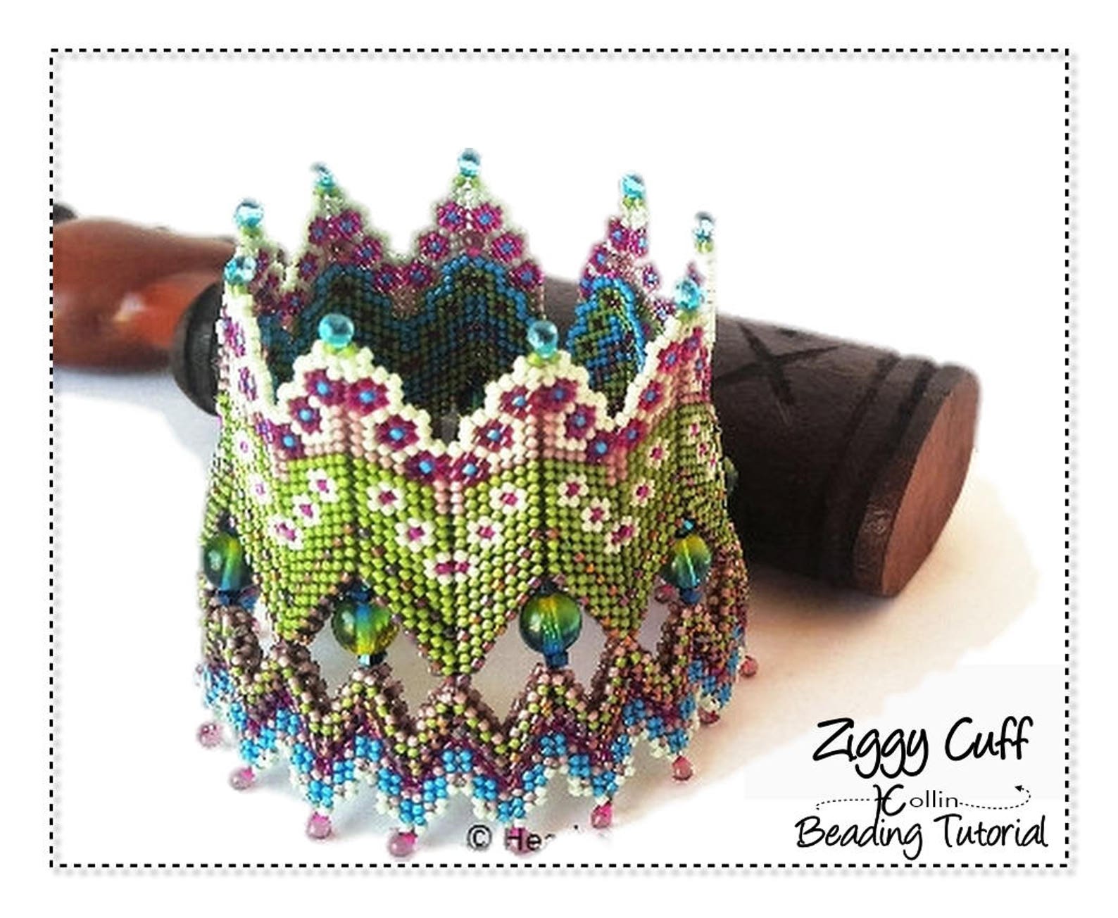 Extra Wide Zigzag Cuff Beading Pattern Geometric Peyote - Etsy