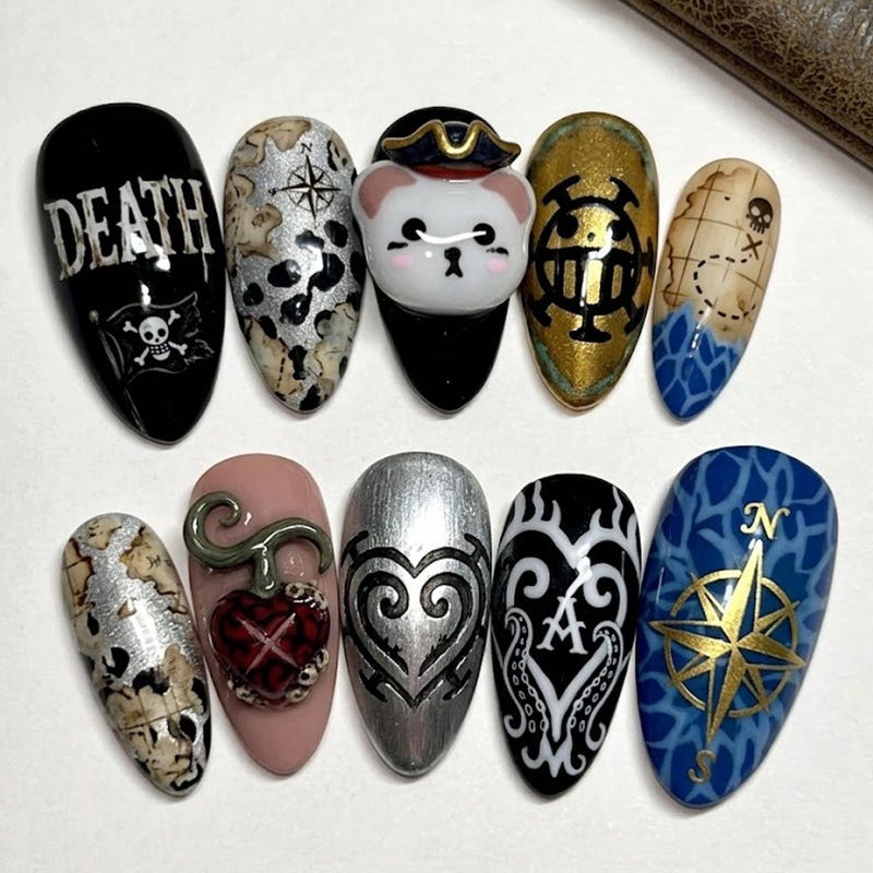 One Piece Inspired Nails - Etsy