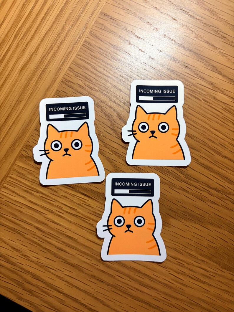 Incoming Issue Cat Sticker; Funny Anxiety, Mental Health Cat Decal - Etsy