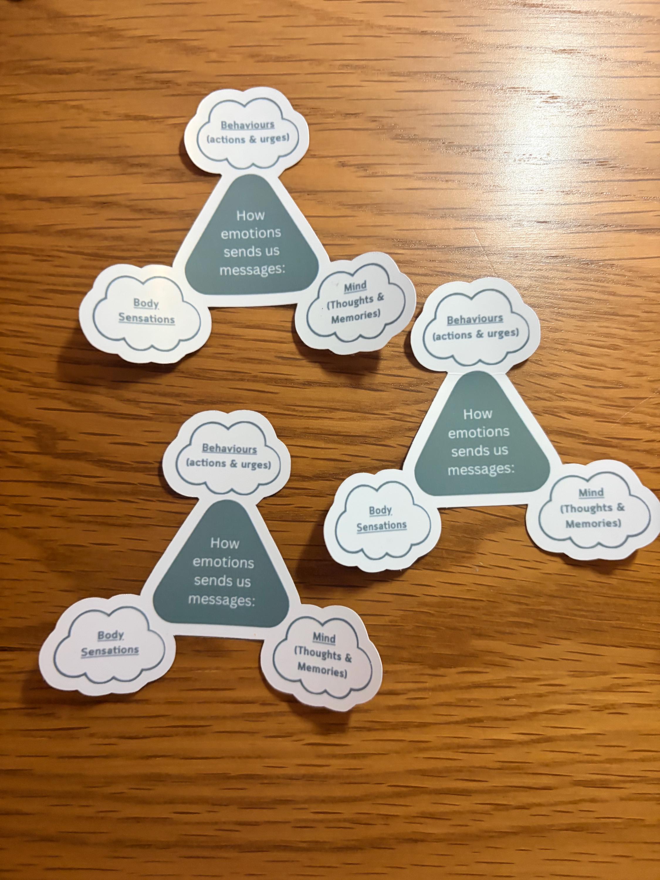 How Emotions Send Us Messages DBT Triangle Sticker - Behaviour Therapy ...