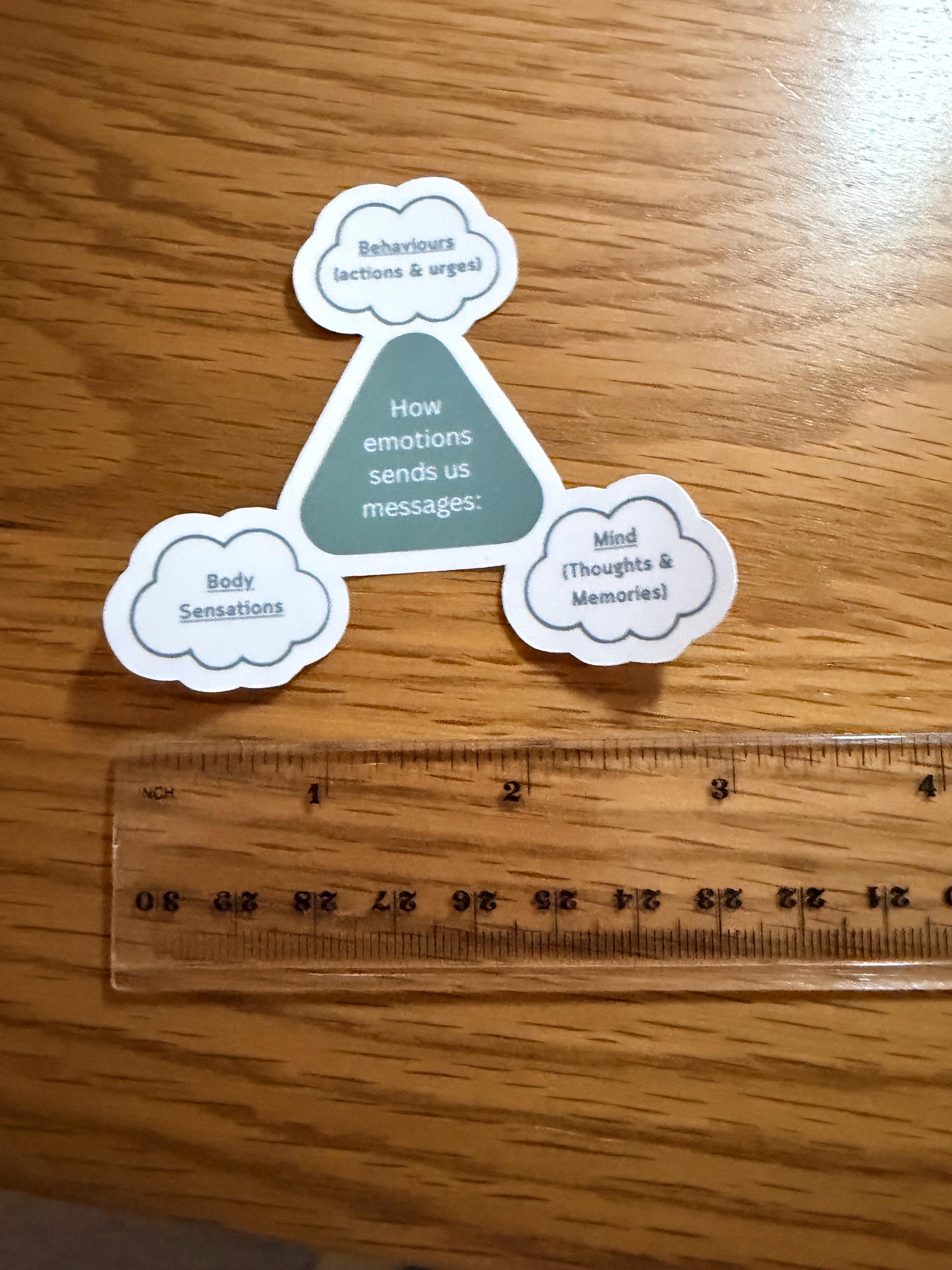 How Emotions Send Us Messages DBT Triangle Sticker - Behaviour Therapy ...