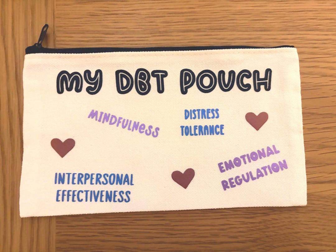 Positive DBT Reminder Storage Canvas Pouch - Therapy, Mental Health ...