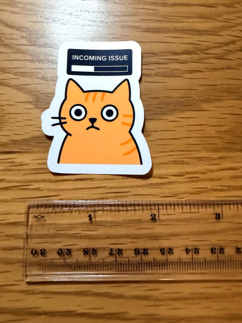 Incoming Issue Cat Sticker; Funny Anxiety, Mental Health Cat Decal - Etsy