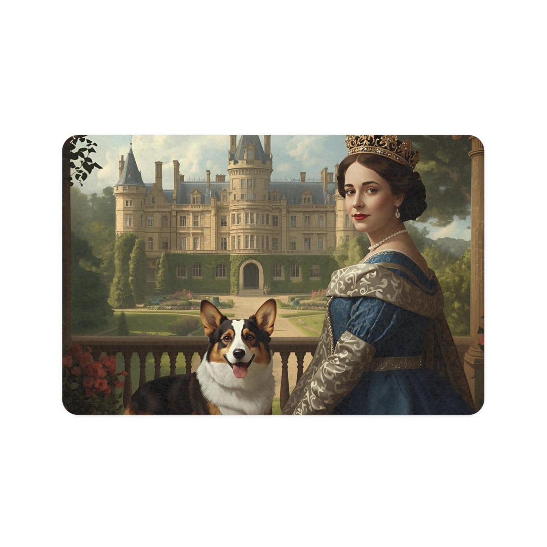 Victorian Royal Portrait With Corgi Pet Food Mat | 12x18 - Etsy