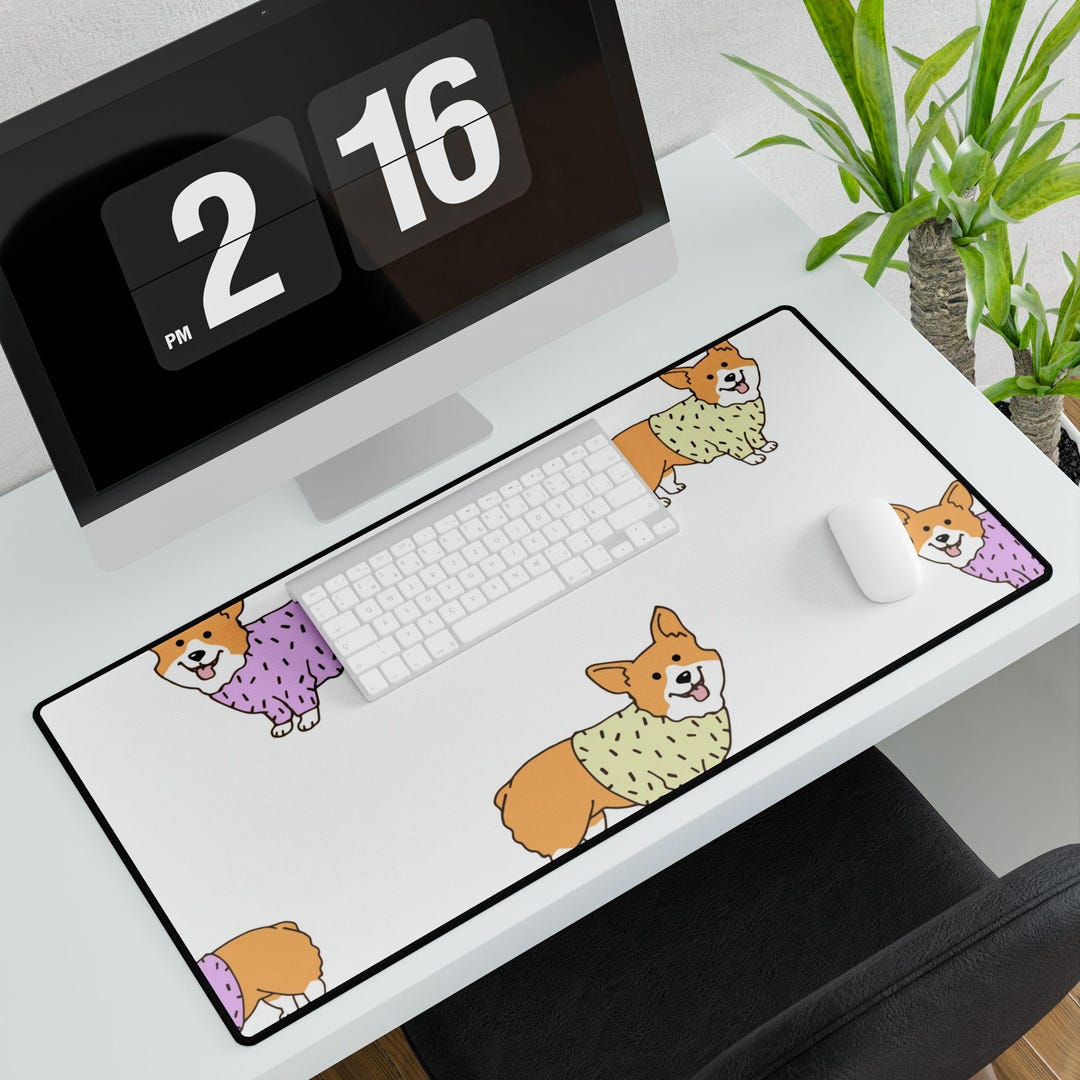 Pastel Corgi Desk Mat | Cute Dog Mousepad - Etsy