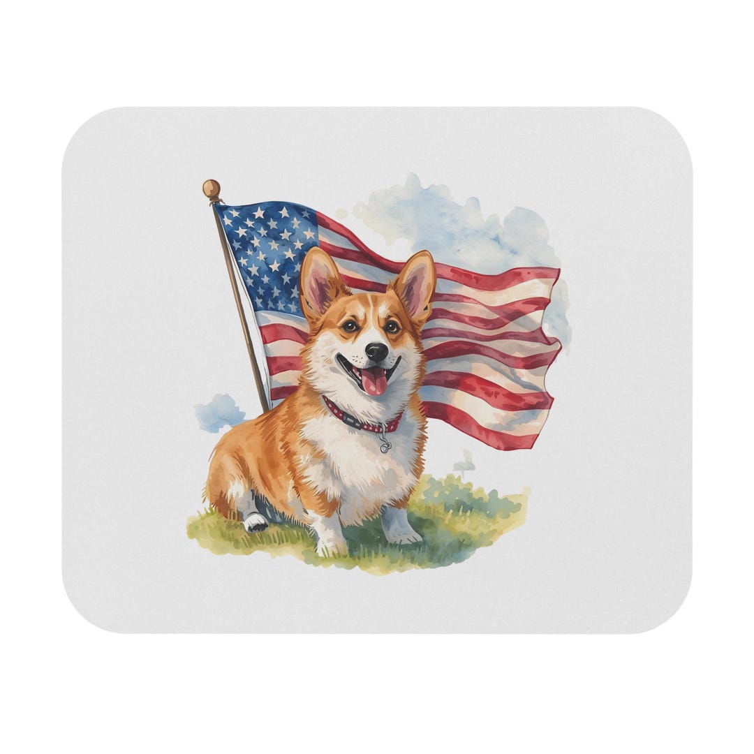 Patriotic Corgi Mouse Pad | American Flag Desk Mat - Etsy