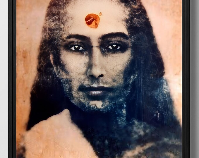 Mahavatar Babaji Portrait in Blue. Professional Fine Art Print ...