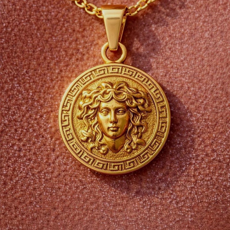 Men Medusa Gold Pendant - Etsy UK
