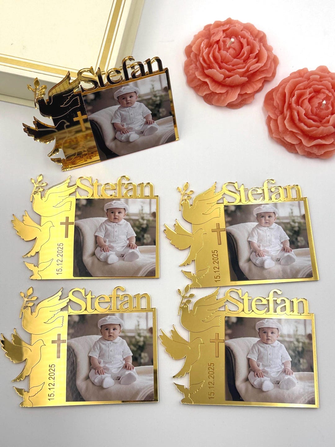 Personalized Baptism Keepsake • Bird Acrylic Photo Frame • Custom ...