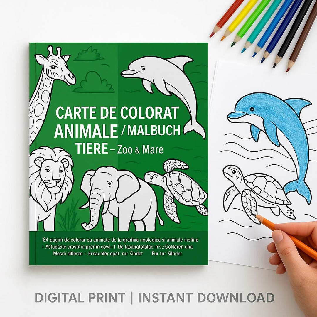 Carte De Colorat Animale / Coloring Book Animals – Zoo & Mare | 64 ...