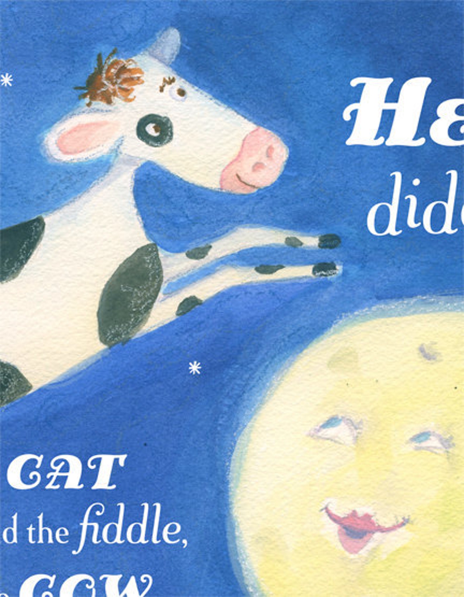 Hey Diddle Diddle Cat Fiddle, Nursery Rhyme, Nursery Art, Children's ... Hey Diddle Diddle Cat Fiddle, Nursery Rhyme, Nursery Art, Children's ...