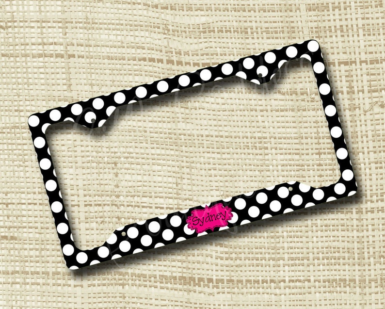 custom-personalized-license-plate-frame-monogrammed-license-etsy