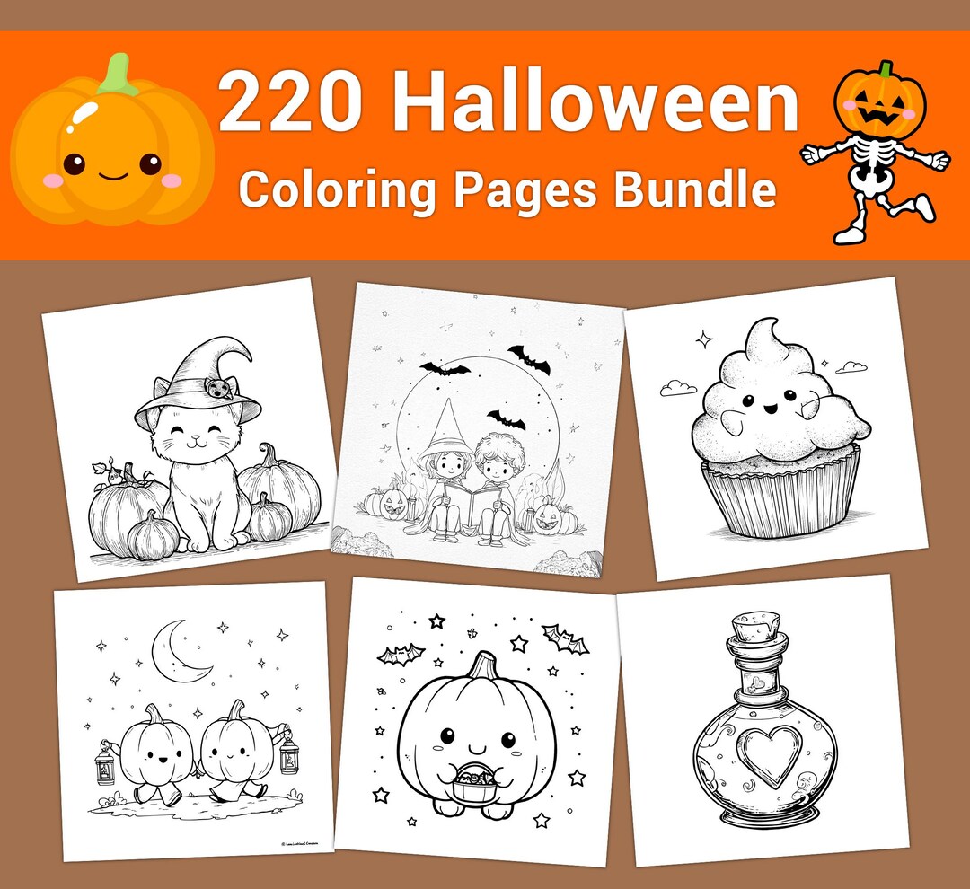 Halloween Coloring Pages Bundle: for Kids, Toddlers, Preschoolers ...