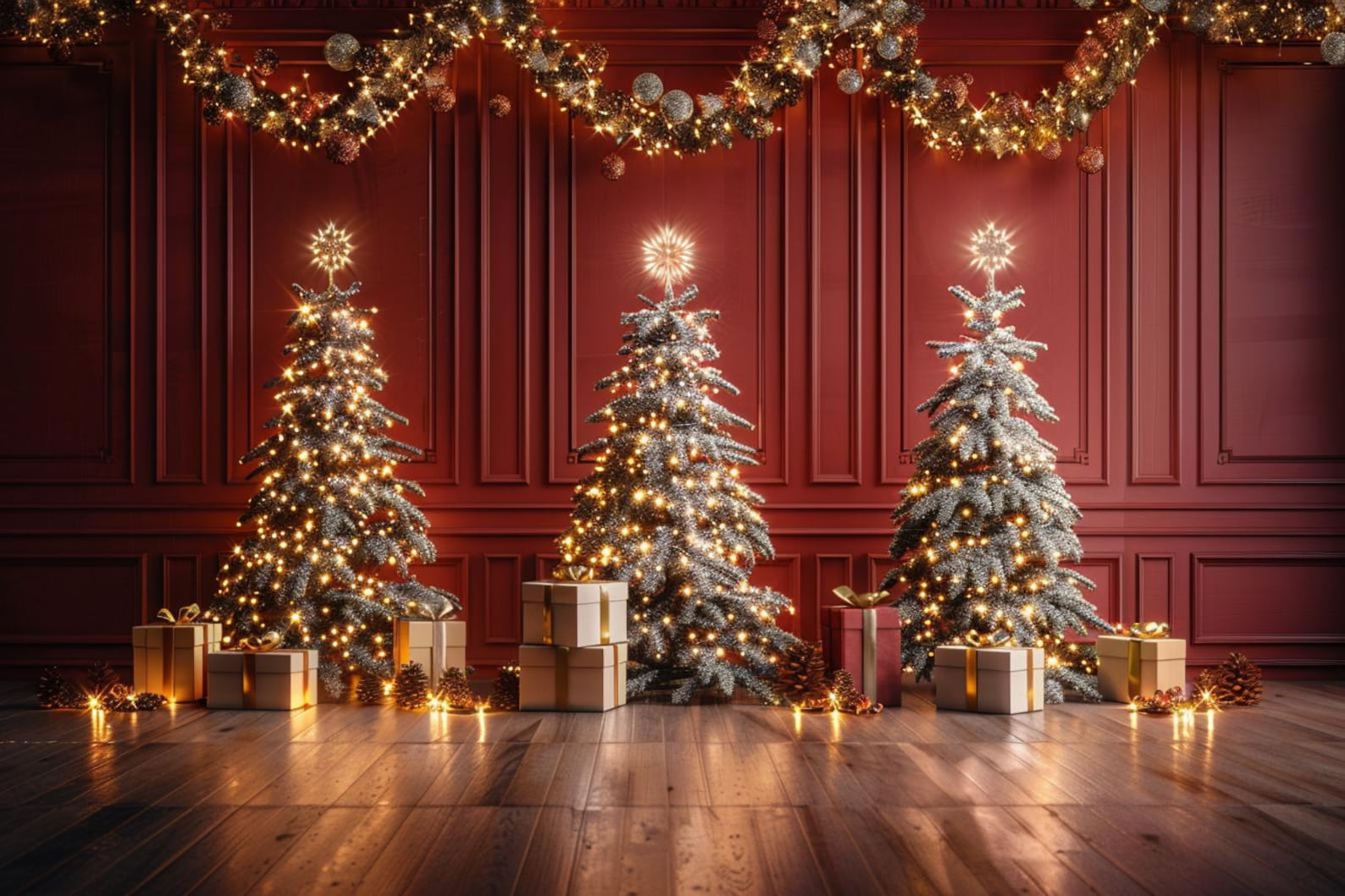 Red Christmas Backdrop Digital Download | Holiday Photography ...