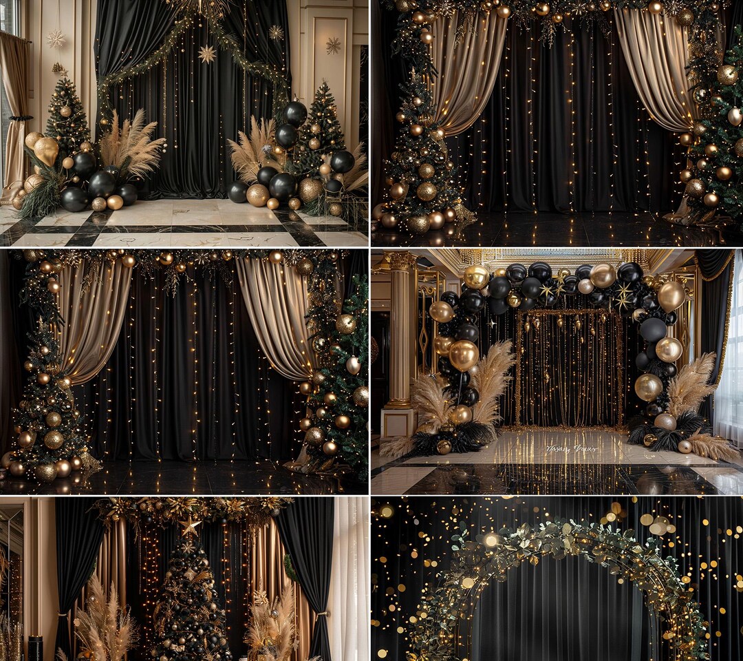 Elegant Holiday Party Backdrop | Christmas, New Year (digital Download ...