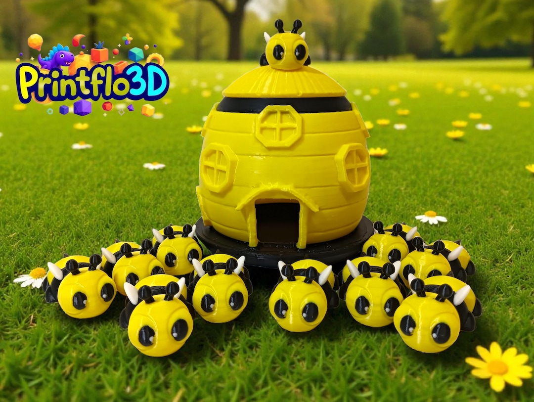 Flexi Bee and Beehive House 3D Print Files (STL and 3MF, Commercial ...