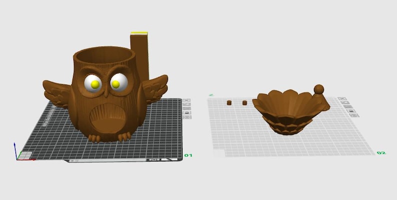 Flexi Mini Owl and House STL, 3MF Files (commercial License) - Etsy