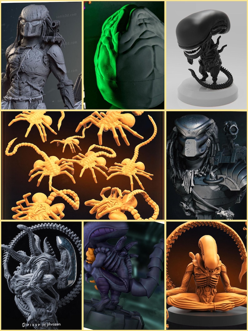 Aliens Vs Predator 3D Print File Bundle, Lots of Awesome 3D Print ...