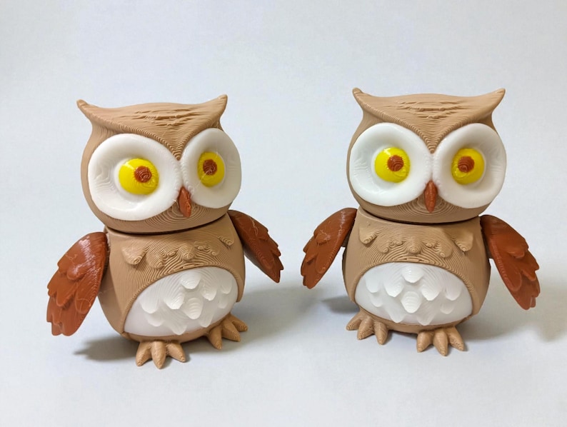 Flexi Mini Owl and House STL, 3MF Files (commercial License) - Etsy