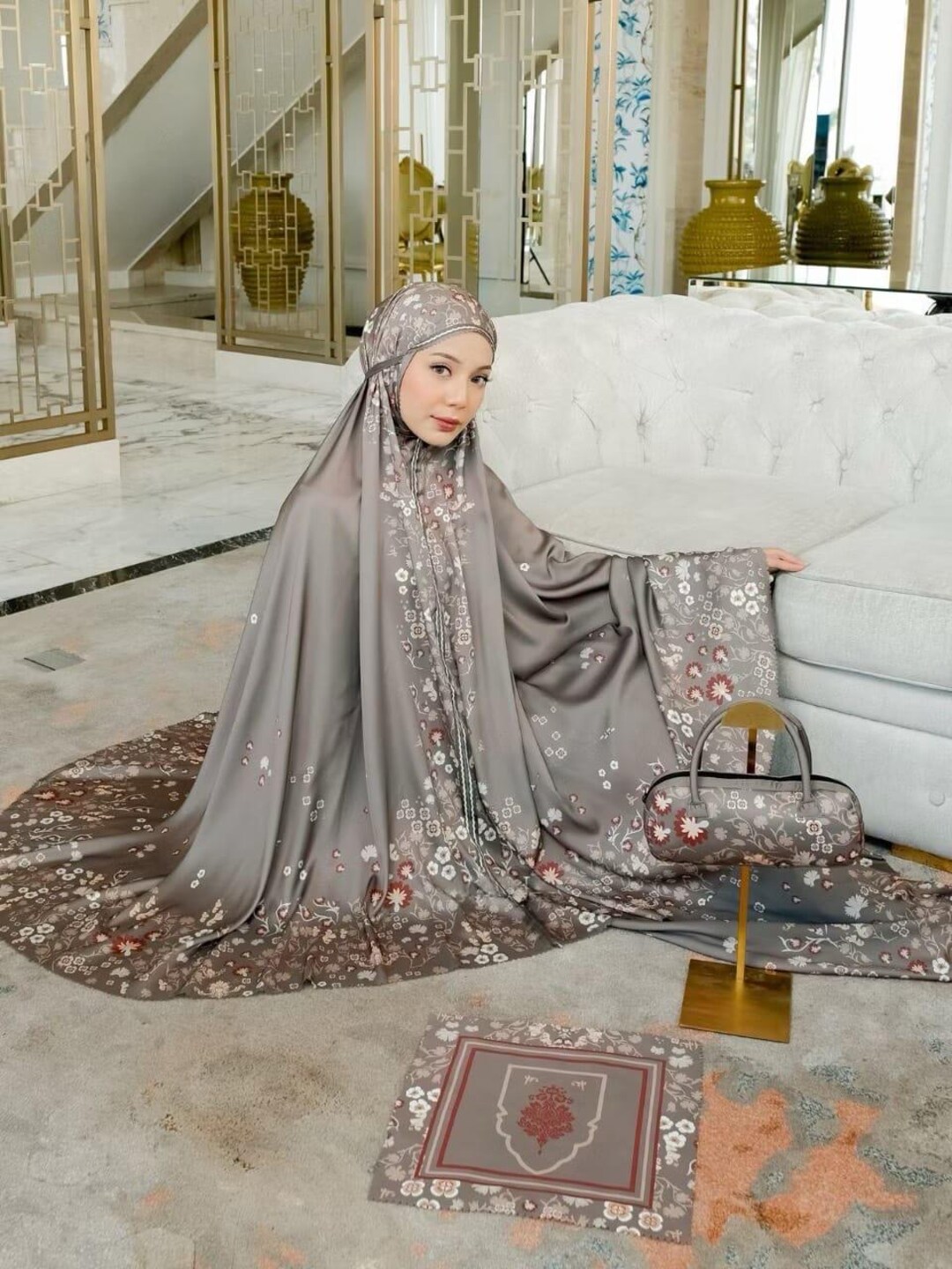 Silky Muslim Prayer Dress Set With Prayer Mat - Etsy