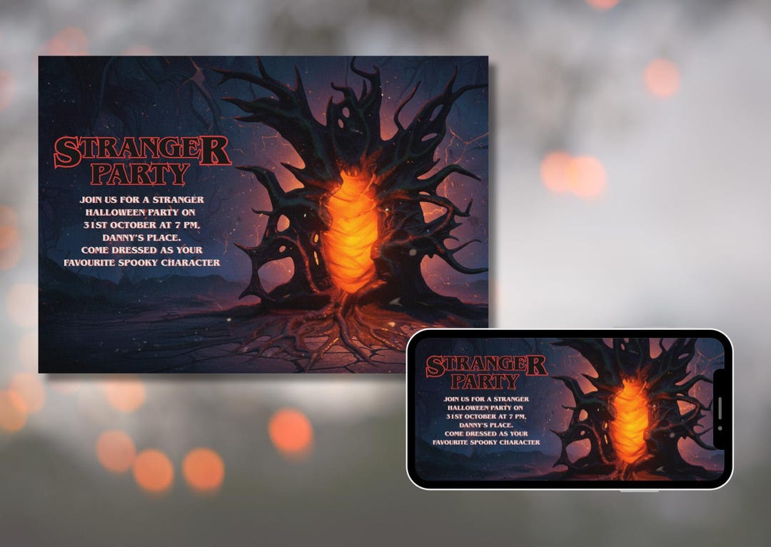 Stranger Things Halloween Birthday Invitation: Spooky Retro Party ...