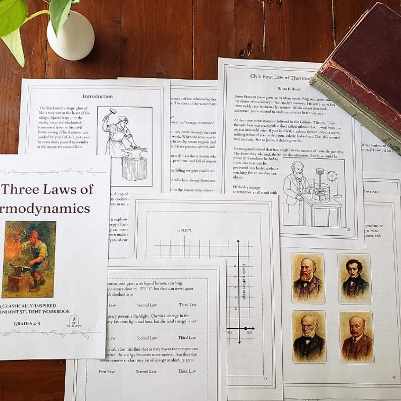 Three Laws of Thermodynamics Workbook Unit Study | Classical Charlotte ...