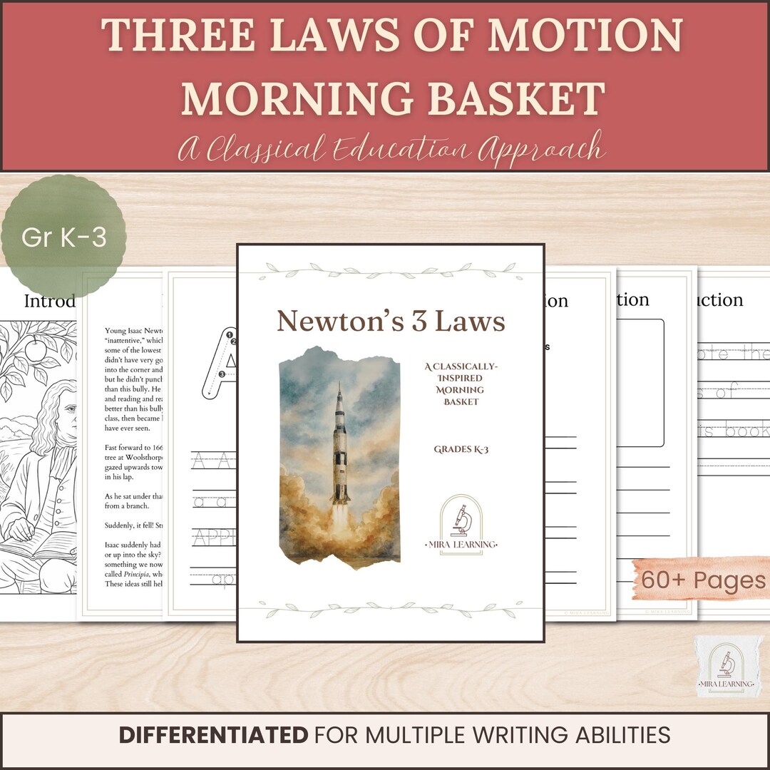 Newton’s Laws of Motion Morning Basket | K–3 Science Unit Study ...