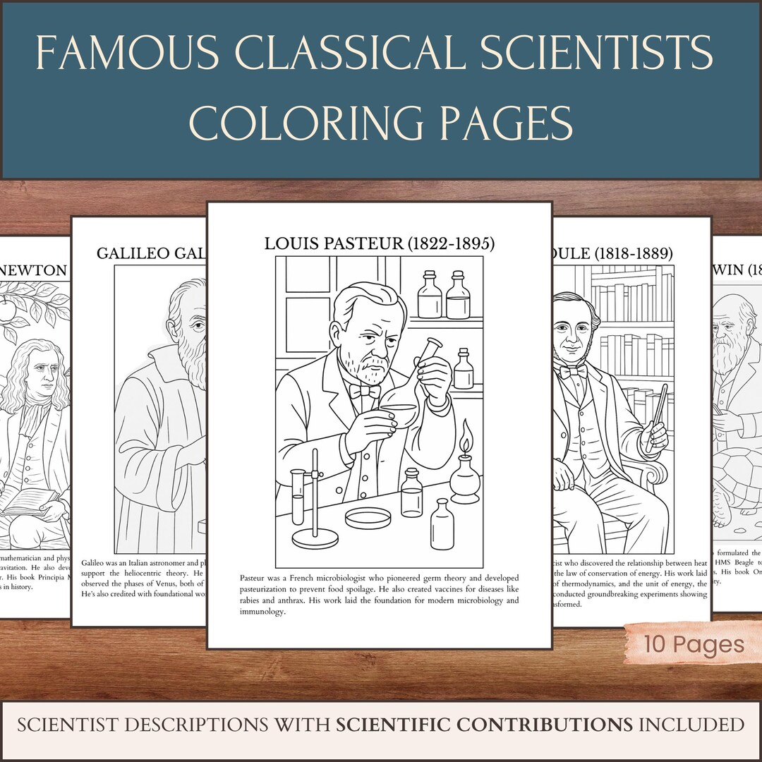 Famous Scientists Coloring Pages | Great Scientists Through History ...