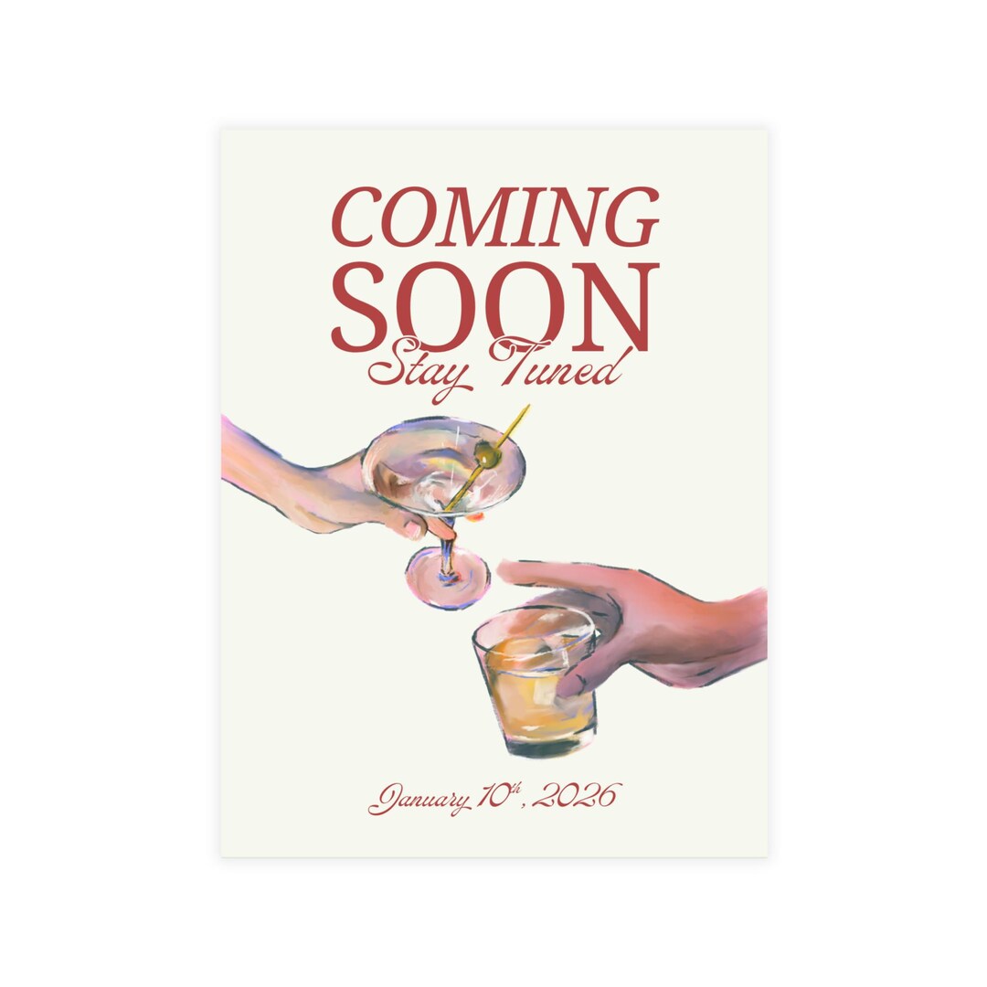 Coming Soon Template | Cocktail Party Save the Date | Editable Canva ...